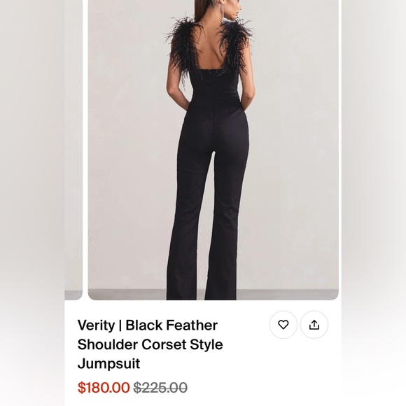 Pants & Jumpsuits | Black Corset Style Jumpsuit With Feathers | Poshmark